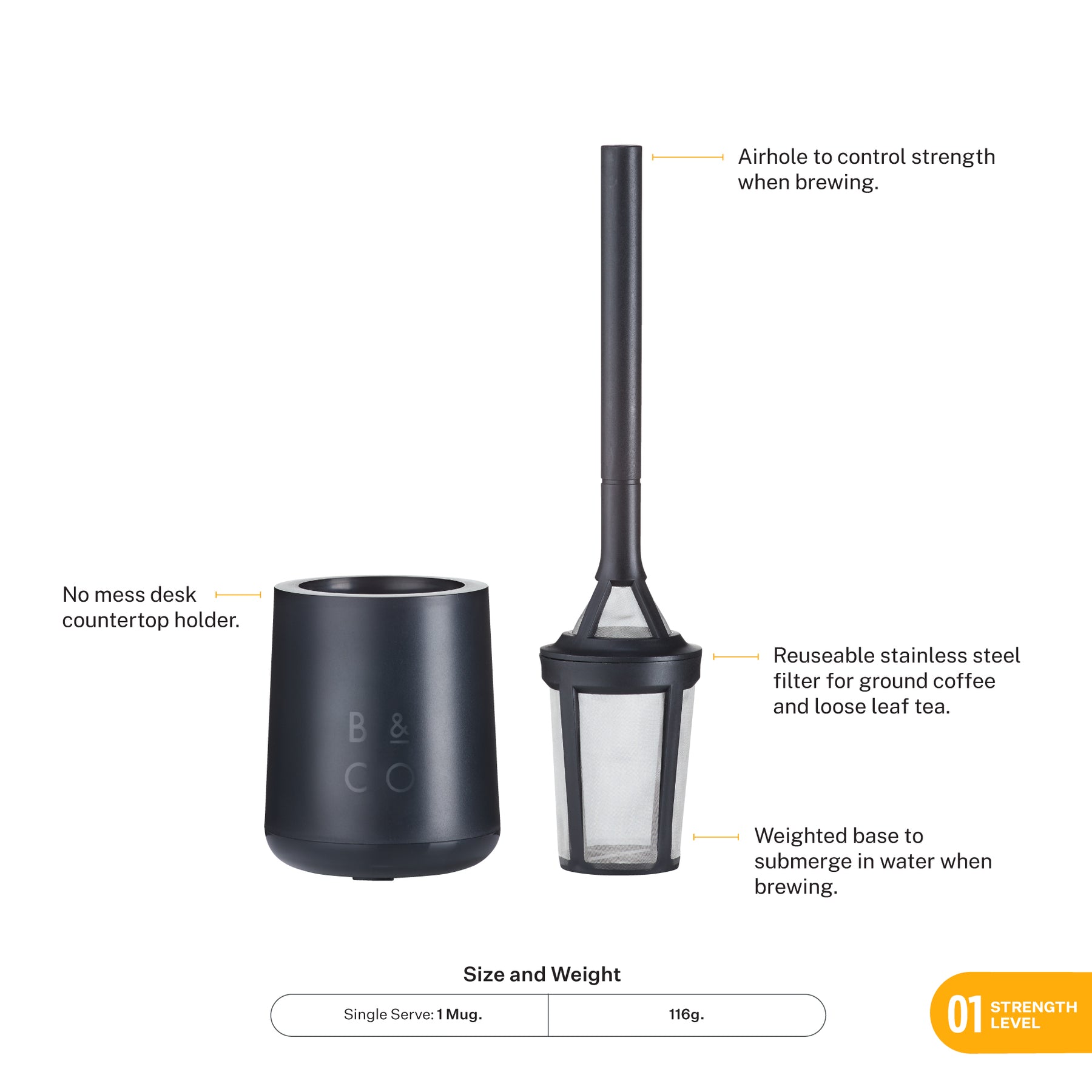 Brew It Stick Coffee Maker | The Original Coffee Infuser | Barista & Co